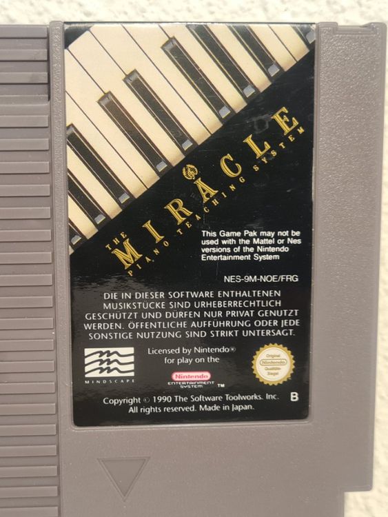 MIRACLE PIANO TEACHING SYSTEM - Kassette/ Pal B Nintendo NES | Kaufen ...