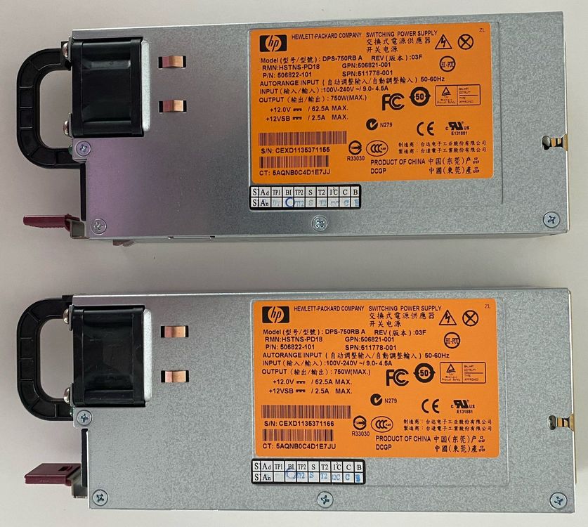 2x HP Server Power Supply 750w HSTNS-PD18 | Kaufen auf Ricardo