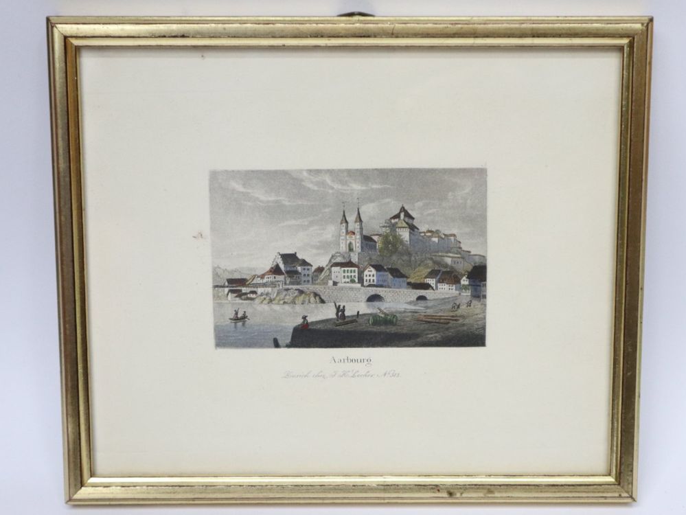 Kleiner Stich Aarburg Handkoloriert Goldrahmen (Gebraucht) in Eschenbach SG für CHF 9.9 – mit ...