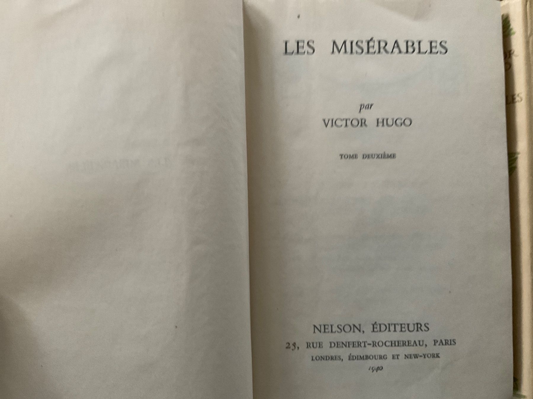 Les Misérables, Victor Hugo, édition Nelson, 4 tomes (Gebraucht) in ...