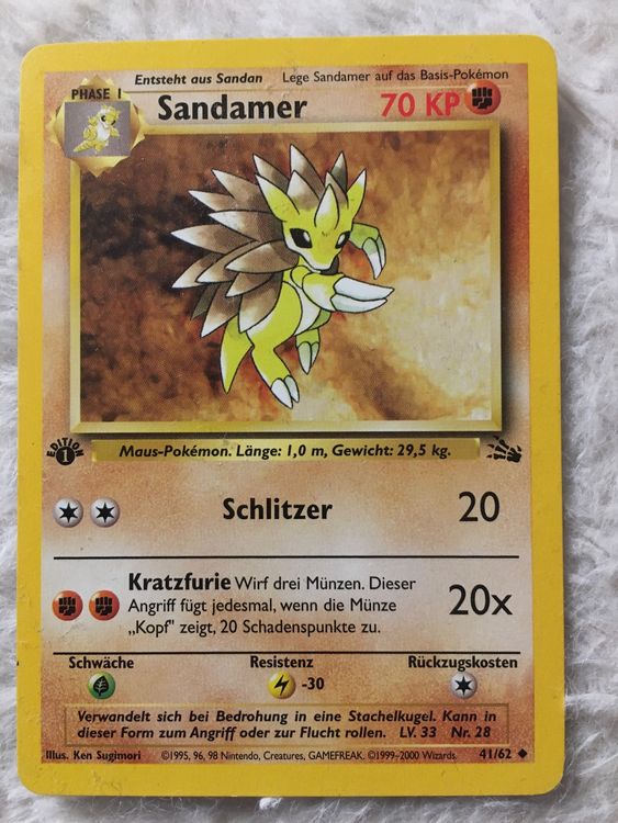 Sandamer _ 1 Edition _ Pokémon karte | Kaufen auf Ricardo