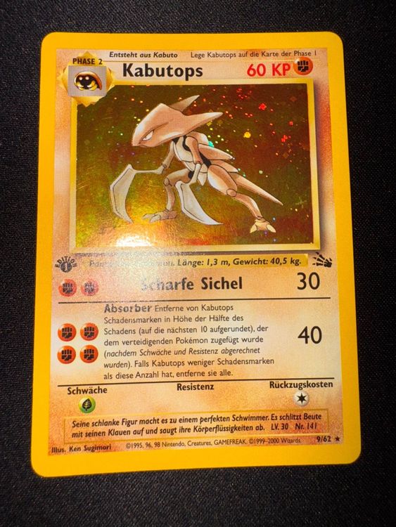 Pokemon Kabutops 1.Edition Holo 9/62 - Fossil - DE (Gebraucht) in Bürglen UR für CHF 119.95 ...