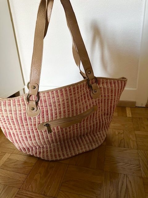 Très beau sac de style plage Lancaster Cuir et tissu tressé (D'occasion ...