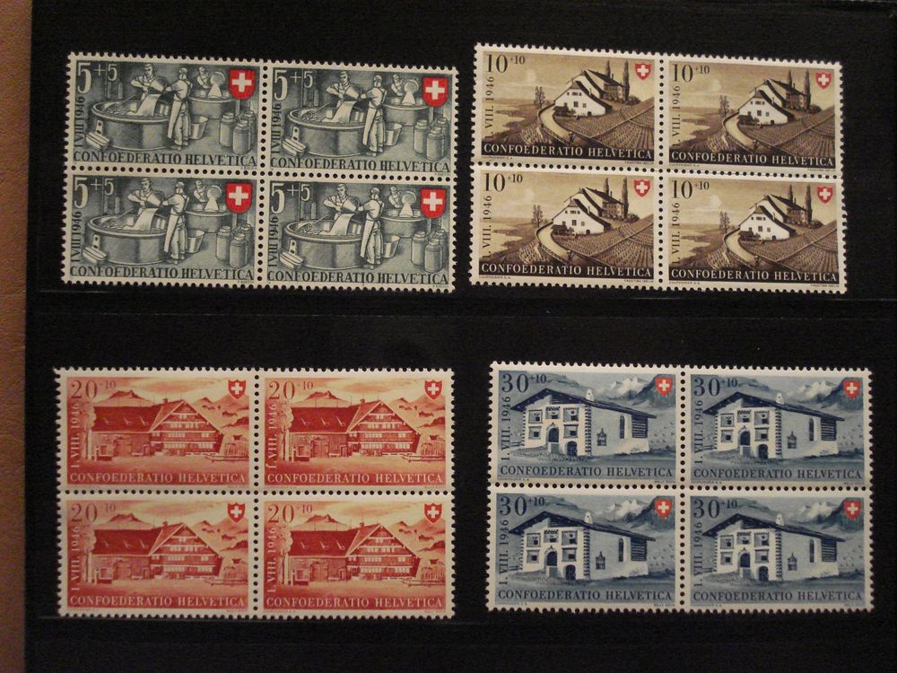 Pro Patria Satz 4erblock 1946 ** (Gebraucht) in Niederwil AG für CHF 3.9 – mit Lieferung auf ...