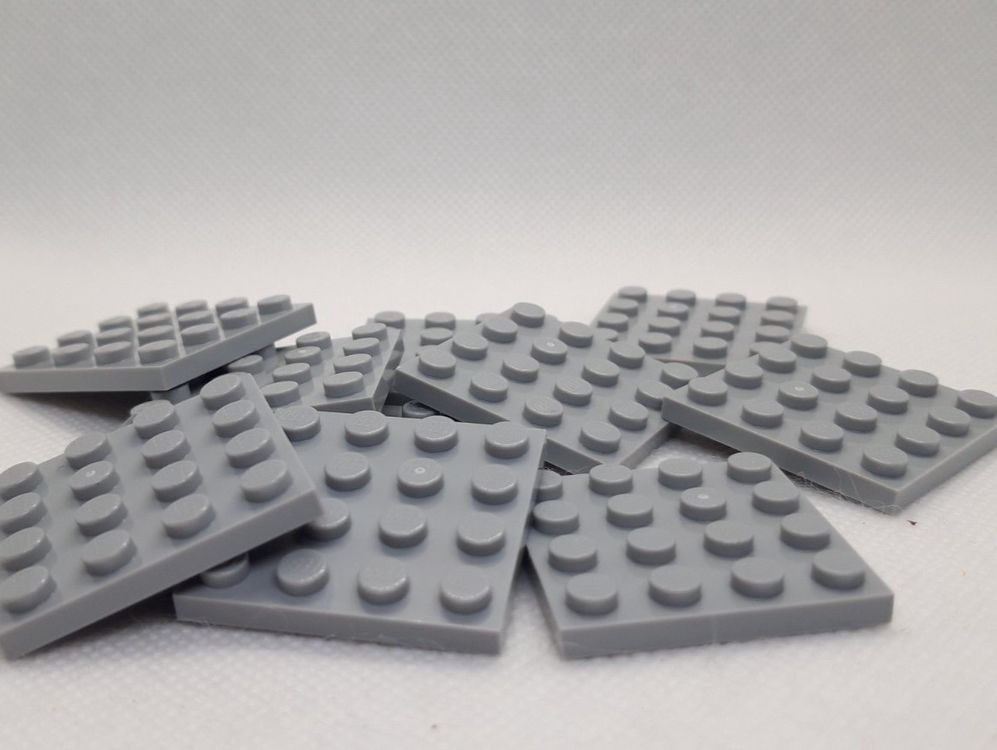 Lego 10 Stk. Plate 4x4 "medium stone grey" | Kaufen auf Ricardo