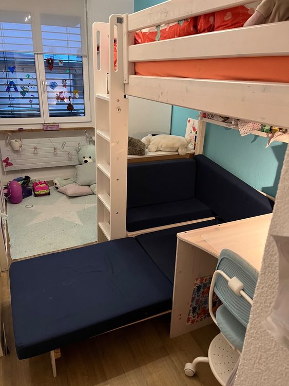 Flexa Hochbett mit Pult und Sofa, inkl. Halbhohe Variante! | Kaufen auf ...