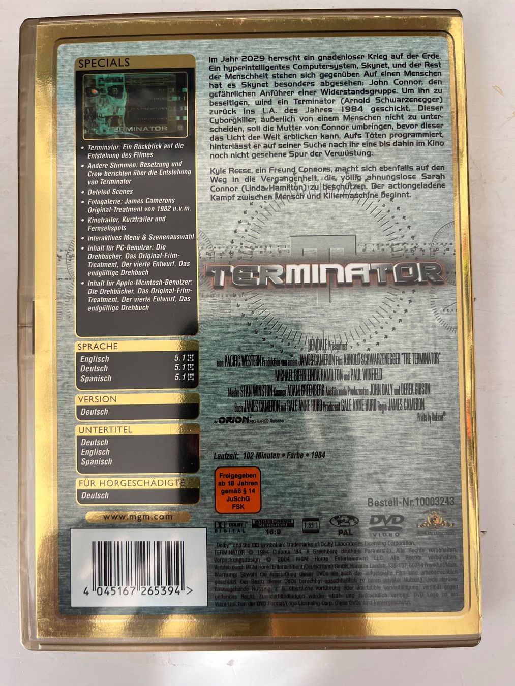 Terminator Arnold Schwarzeneger (1984) DVD 📀 Gold Edition (Neu (gemäss Beschreibung)) in Sierre ...