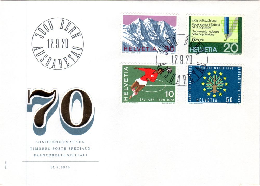 1970 SONDERPOSTMARKEN 17.9.70 4 MARKEN AUSGABETAG - DA42 | Kaufen auf ...