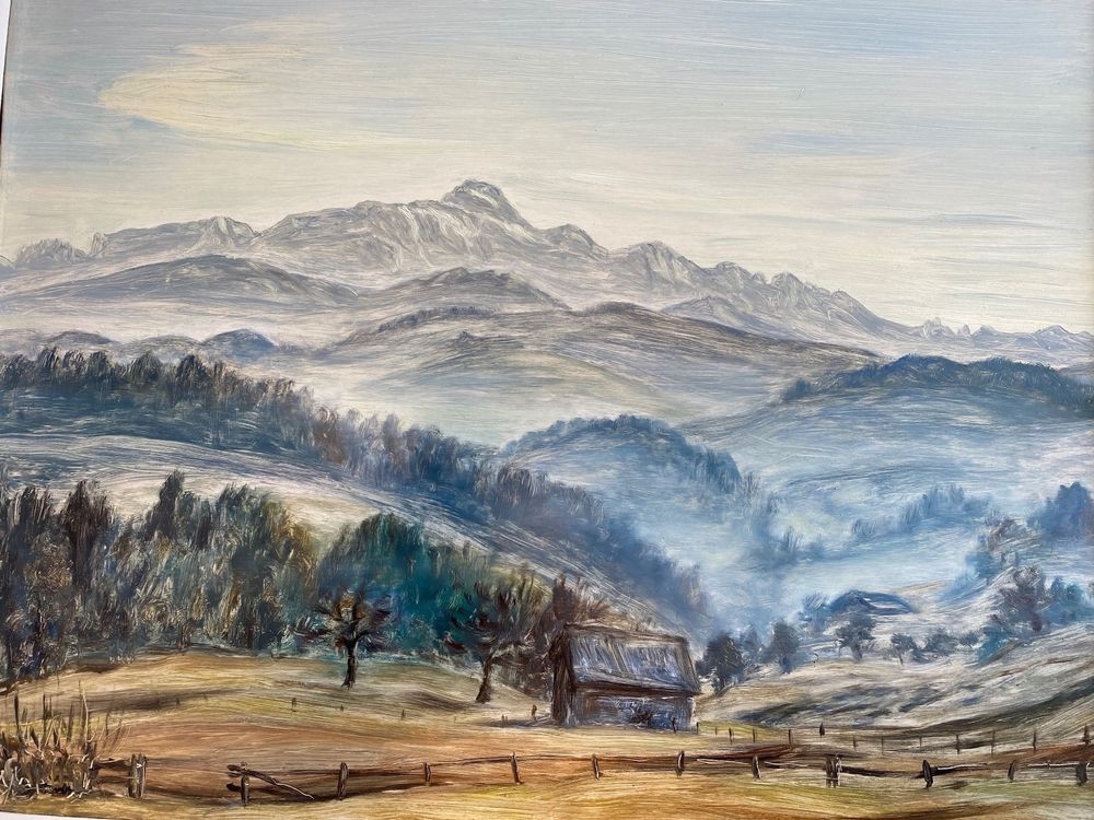 APPENZELLER ÖLGEMÄLDE 1968 VON M. RUCKSTUHL SÄNTISMASSIV CH (Usato) a ...
