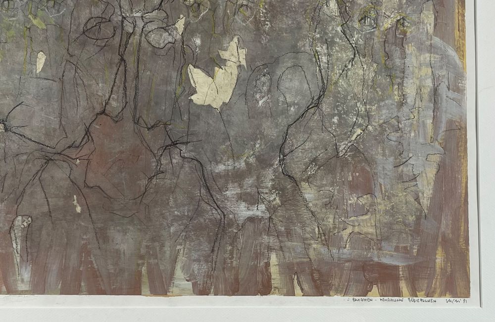 Interessante grosse Mischtechnik mit Gesichter unles Signier (Gebraucht) in Root für CHF 30 ...