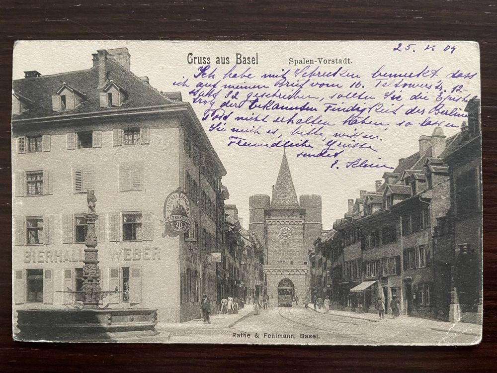 GRUSS AUS BASEL Spalen-Vorstadt belebt, Bierhalle, Tram 1904 | Kaufen auf Ricardo
