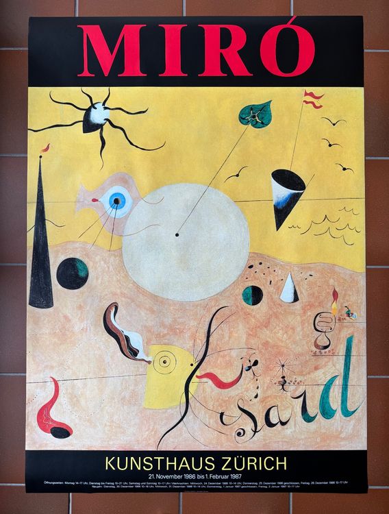 Original Ausstellungsplakat Miro (Gebraucht) in Wettswil für CHF 70 – mit Lieferung auf Ricardo ...