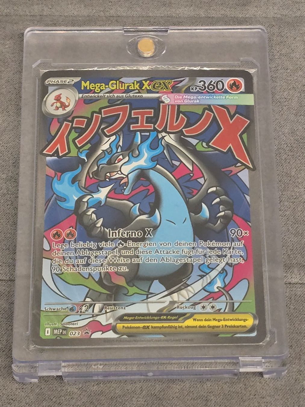 🇩🇪 Pokemon Fatale Flammen PROMO 》Mega Glurak X EX 023 OVP (Gebraucht ...