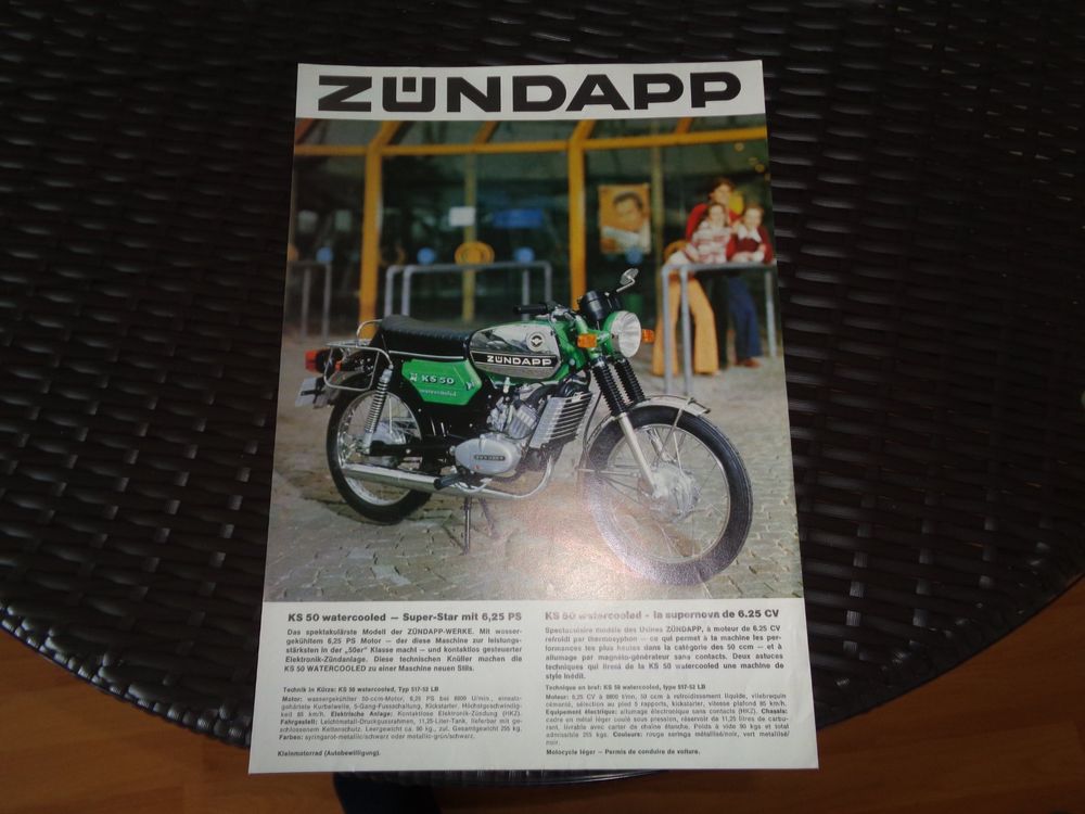 Prospekt Zündapp KS 50m Watercooled Rückseite Zündapp Belmon | Kaufen auf Ricardo
