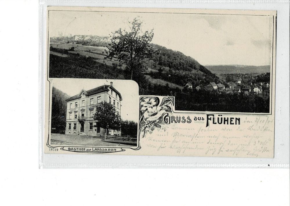 Gruss aus FLÜHEN mit Gasthof zur Landkron SO gel. 1904! (Gebraucht) in Hergiswil NW für CHF 24 ...