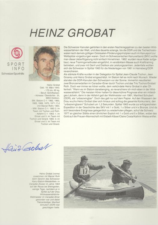 Autogramm von Heinz Grobat | Kaufen auf Ricardo