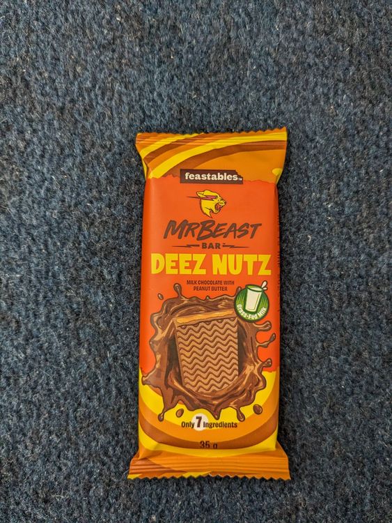 Mr Beast Bar - Feastables Deez Nuts : 1 x Chocolate Bar (Neu und ...