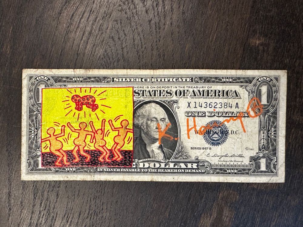 Keith Haring „ Originale Banknote mit Unterschrift“ (Gebraucht) in ...