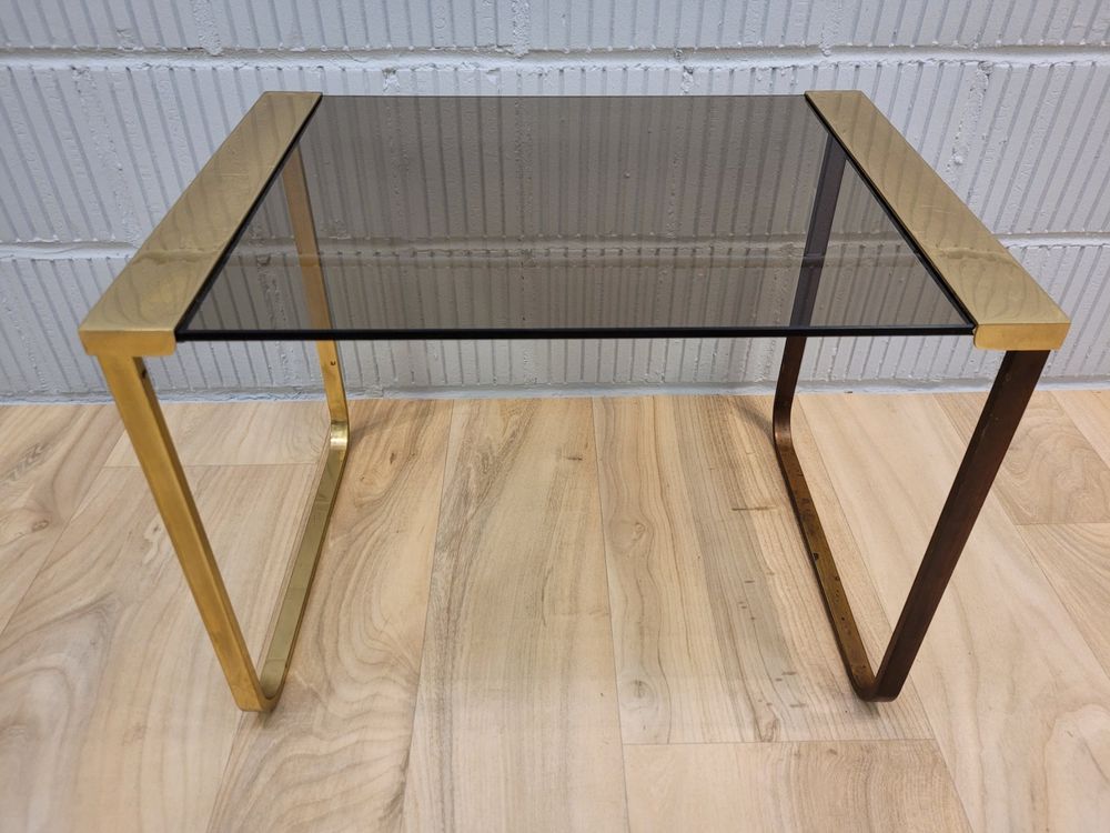 1970 J Design Messing Rauchglas Beistelltisch Coffee Table | Kaufen auf ...