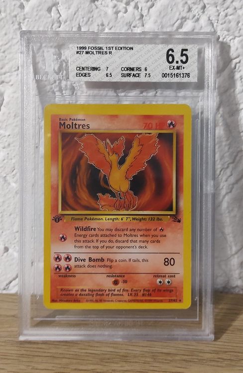 1999 Pokemon Fossil Moltres R-1ST Edition EX-MT+ BGS 6,5 | Comprare su ...
