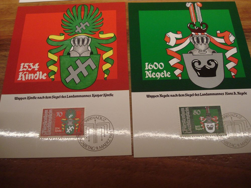 Liechtenstein Satz Maximumkarten 1981, Landammännerwappen (Gebraucht) in Niederwil AG für CHF 1 ...