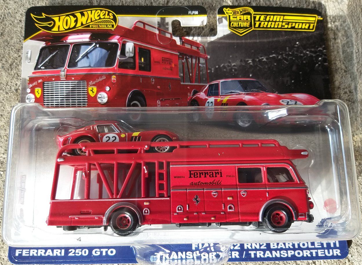 Hot Wheels Team Transport Ferrari 250 GTO & Fiat Bartoletti (Neuf avec ...