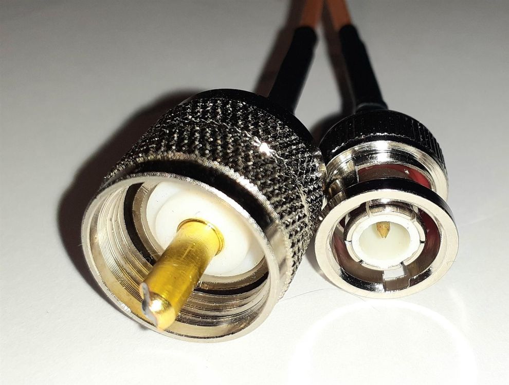 0,5 Meter RG 316 Kabel 50 Ohm PL 259 Stecker - BNC Stecker | Kaufen auf Ricardo