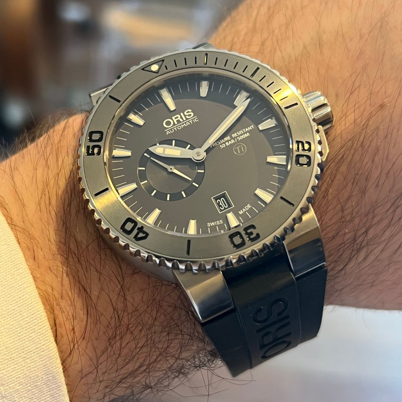 Oris Aquis Titanium Small Second Full Set 01.743.7664.7253-0 (Gebraucht ...