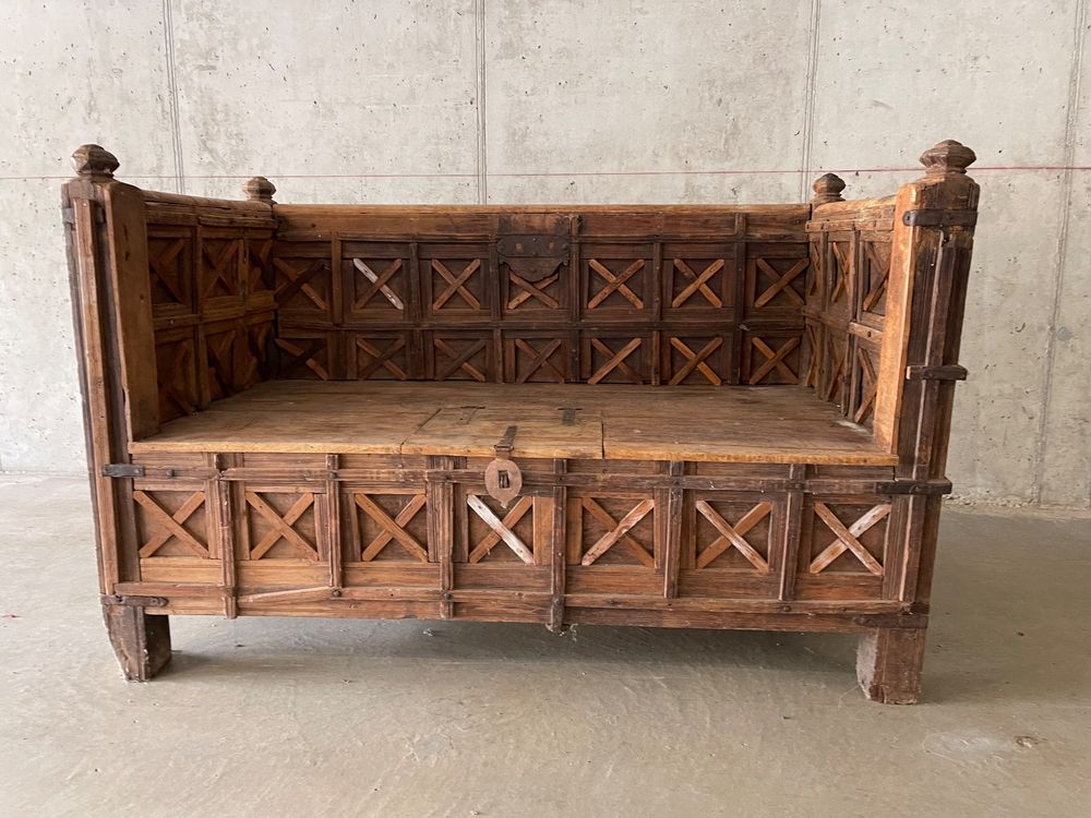 Banc / Coffre Indien, Bois Massif ancien, Sculpté Vintage | Kaufen auf Ricardo