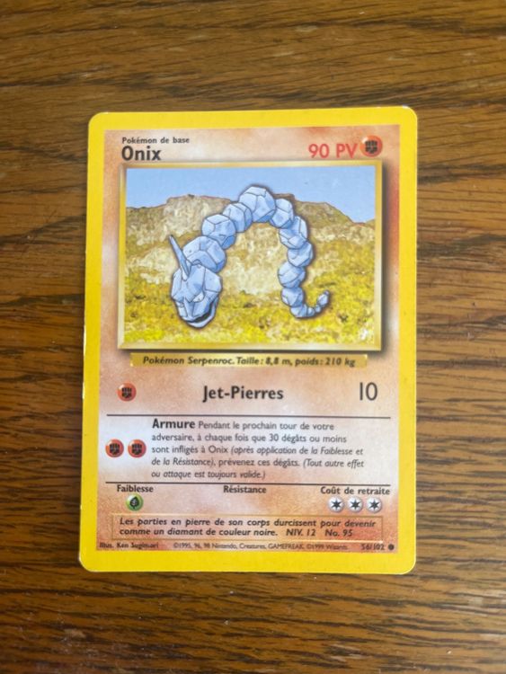 Carte Pokemon Onix - Wizards Base Set - FR | Kaufen auf Ricardo