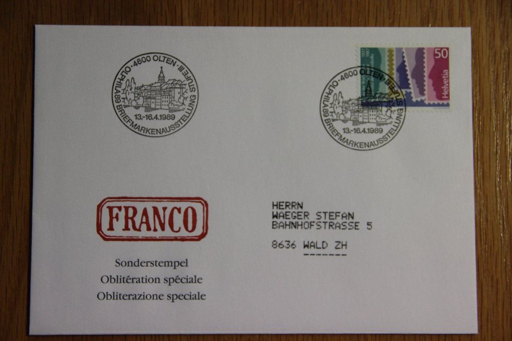 Schweiz 1989 - OLPHILA89 - 4600 Olten (Neu (gemäss Beschreibung)) in Jona für CHF 0.5 – mit ...