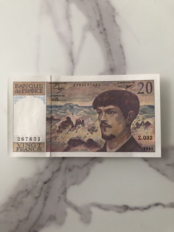 20 Francs 1994 Claude Debussy Frankreich Banknote Note (Neu und ...