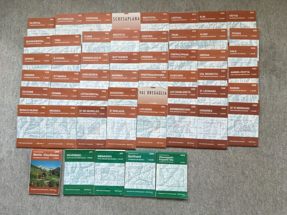 53 Landeskarten der Schweiz (Gebraucht) in Jona für CHF 30 – mit ...