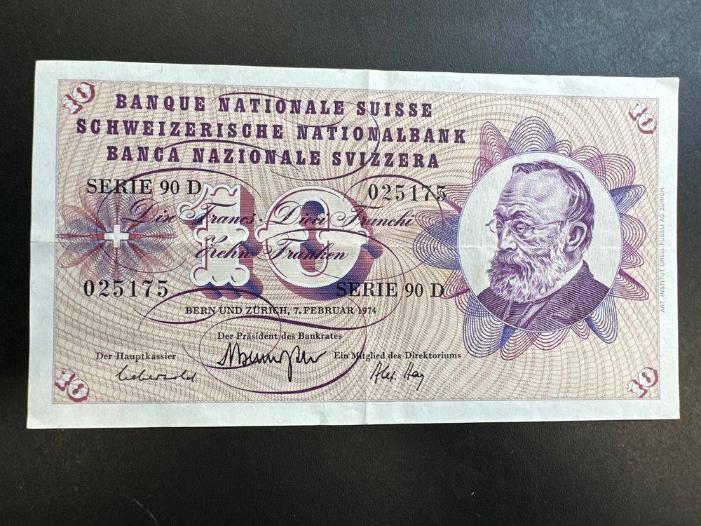 10 Fr.-Note Schweiz 1974 | Kaufen auf Ricardo