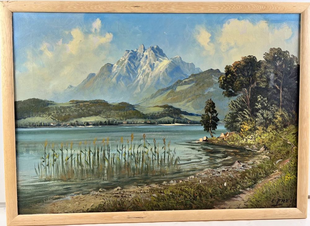 Berglandschaft Gemälde signiert. (Gebraucht) in Neuhausen am Rheinfall für CHF 30 – nur Abholung ...