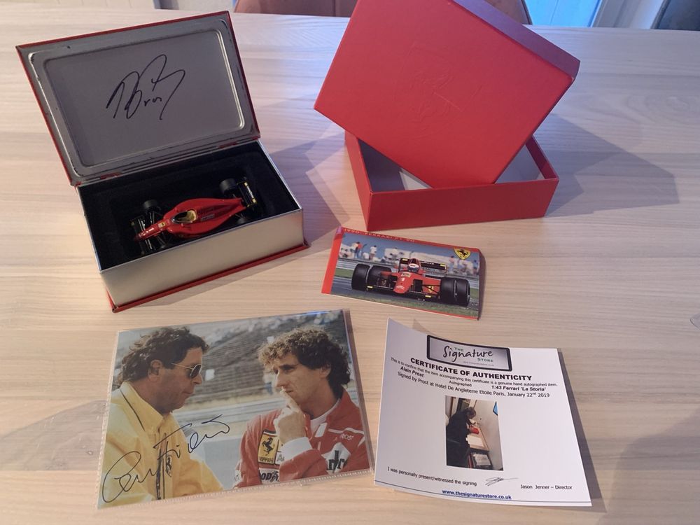 Formel 1 Legende Alain Prost Ferrari Autogramm mit Modell (Gebraucht ...
