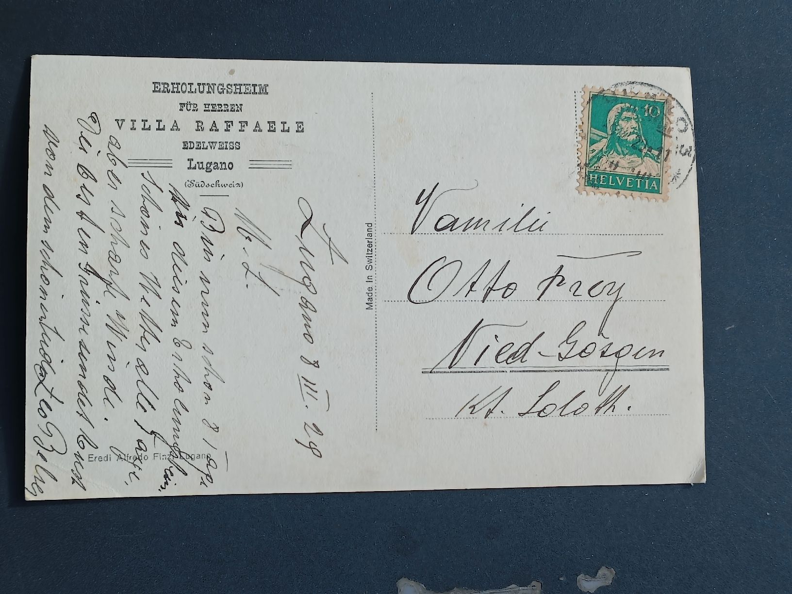 Photo Karte / Erholungsheim für Herren Villa Raffaele Lugano (Gebraucht ...