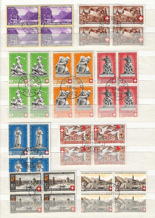 Sammlung Pro Patria im Viererblock - KP 1980.-- (Gebraucht) in Gümligen für CHF 50 – mit ...