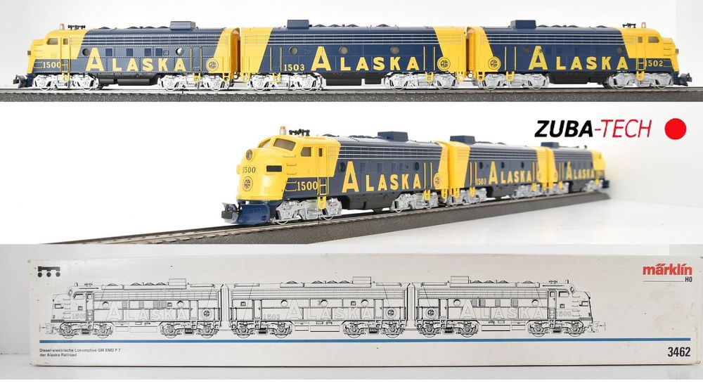 Märklin 3462 Diesellok EMD F7 Unit A/B Alaska H0 WS Analog (Gebraucht ...