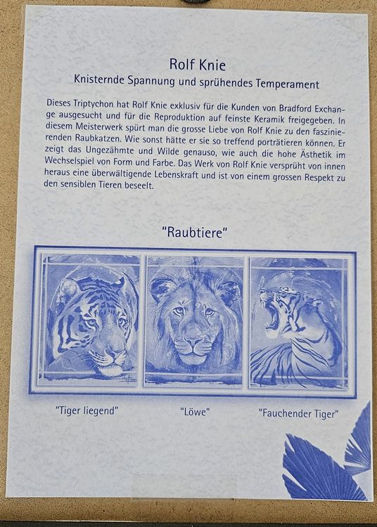 Rolf Knie Triptychon Raubtiere (Gebraucht) in Oftringen für CHF 88 – mit Lieferung auf Ricardo ...