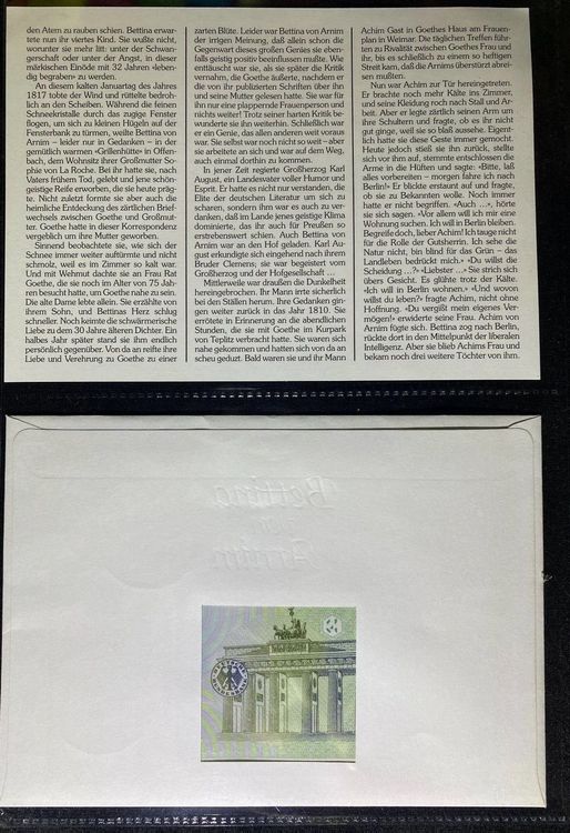 Banknoten-Brief Bettina von Arnim 5 DM (Neu und originalverpackt) in Muralto für CHF 7.45 – mit ...