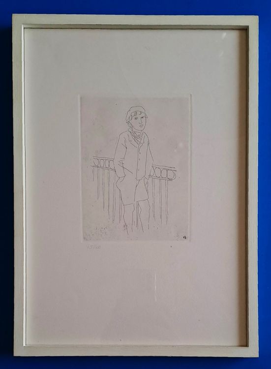 Karl Geiser: Original-Radierung "Knabe am Geländer" 45/60 (Gebraucht ...