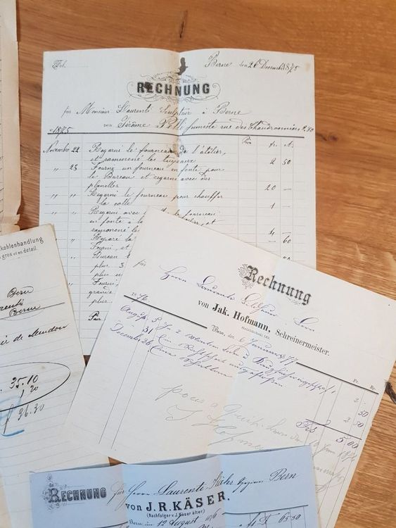 10 alte Dokumente Briefe Rechnungen datiert um 1876 (Gebraucht) in Walterswil BE für CHF 12 ...