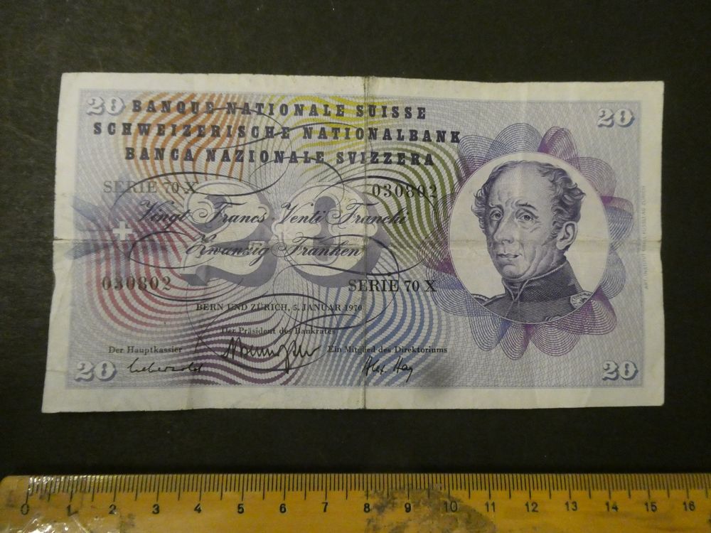 Schweiz 1976, 20 Franken (Gebraucht) in Hinterforst für CHF 2 – mit Lieferung auf Ricardo kaufen
