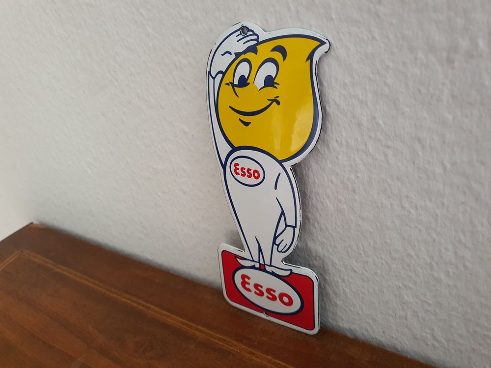Emailschild ESSO Tankstelle Motor Oil Emaille Schild Reklame (Neu ...