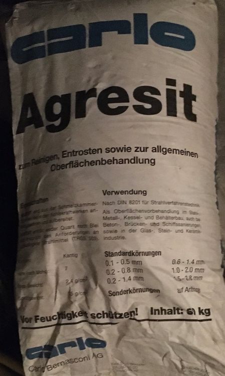 ca. 50kg Agresit Einwegstrahlmittel / Sandstrahl - Sand | Kaufen auf Ricardo