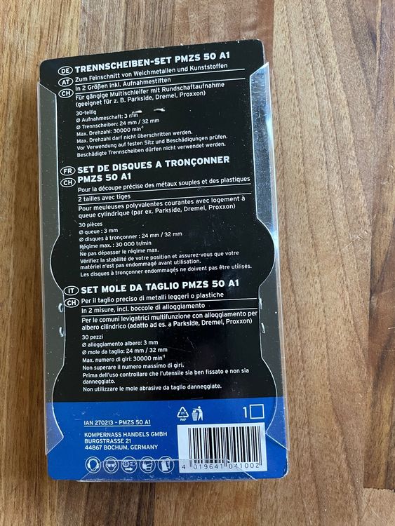 Trennscheiben-Set PARKSIDE (Neu und originalverpackt) in Regensberg für ...