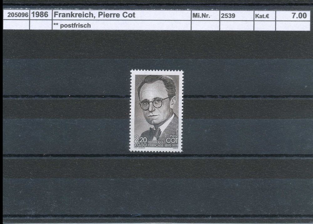 1986 Frankreich, Pierre Cot (Neu (gemäss Beschreibung)) in Winterthur ...