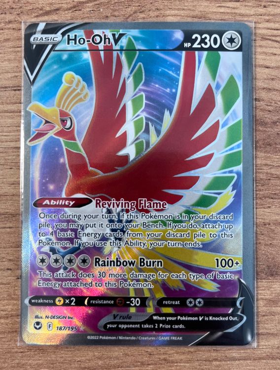 Ho-Oh V FULL ART 187/195 Pokemon Silver Tempest (Neu (gemäss Beschreibung)) in Andelfingen für ...