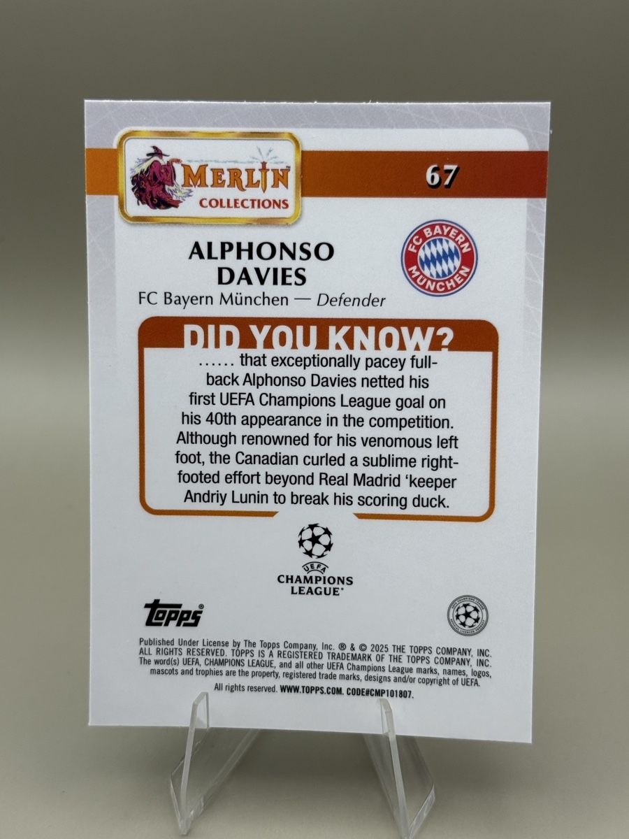 Alphonso Davies | Merlin Topps 2024/25 - Bayern München (Gebraucht) in ...